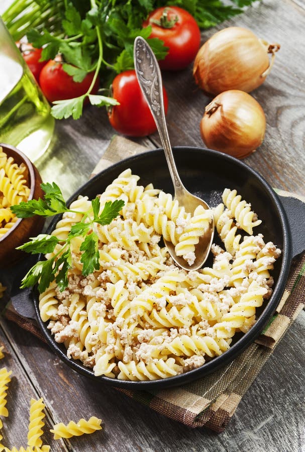 Pasta with minced meat stock photo. Image of healthy - 67560050