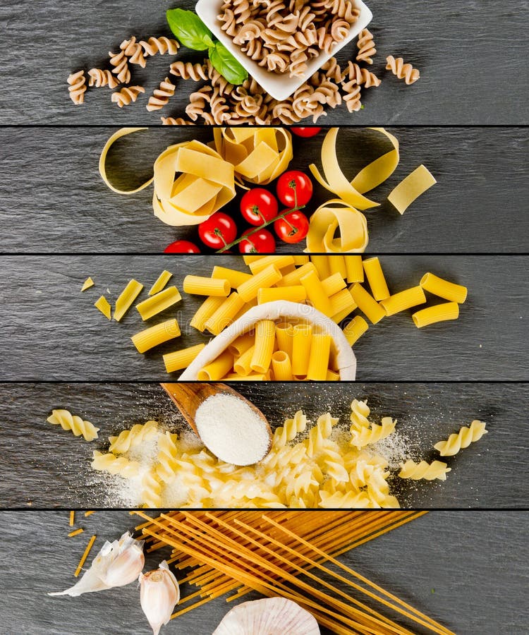 Pasta Mix Stripes stock photo. Image of cook, fusilli - 86041452