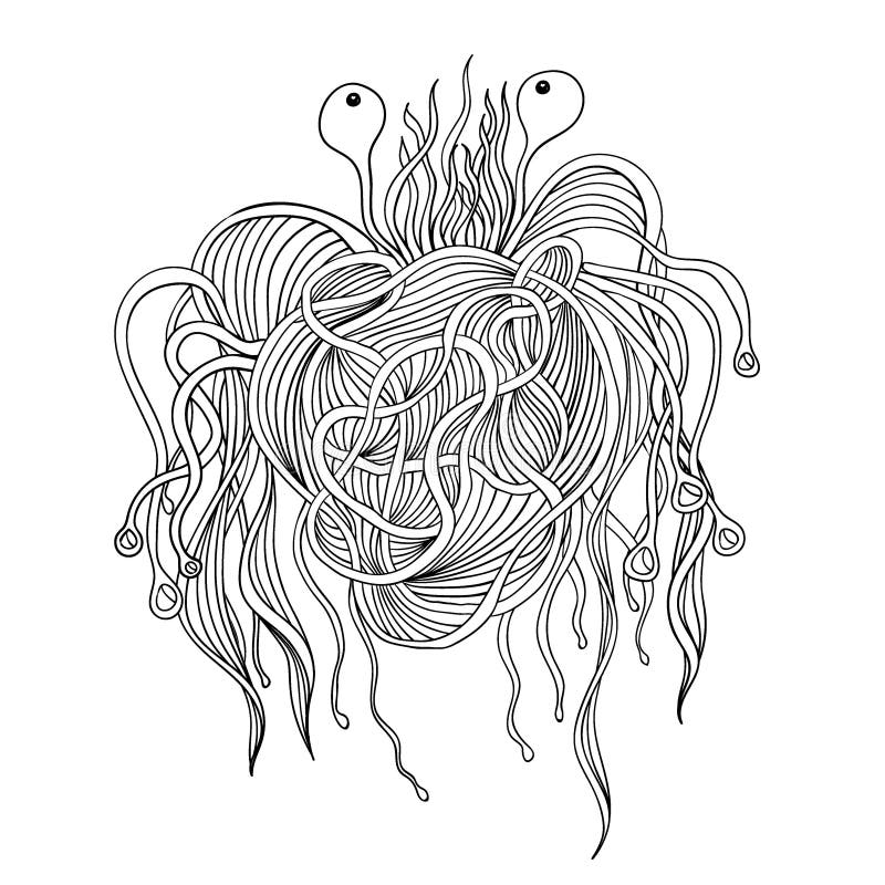 Pasta Monster. Pastafarian God. Stock Vector - Illustration of cute ...