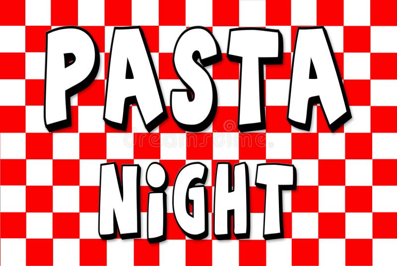 PASTA NIGHT Menu Red White Checkerd Background Stock Illustration ...