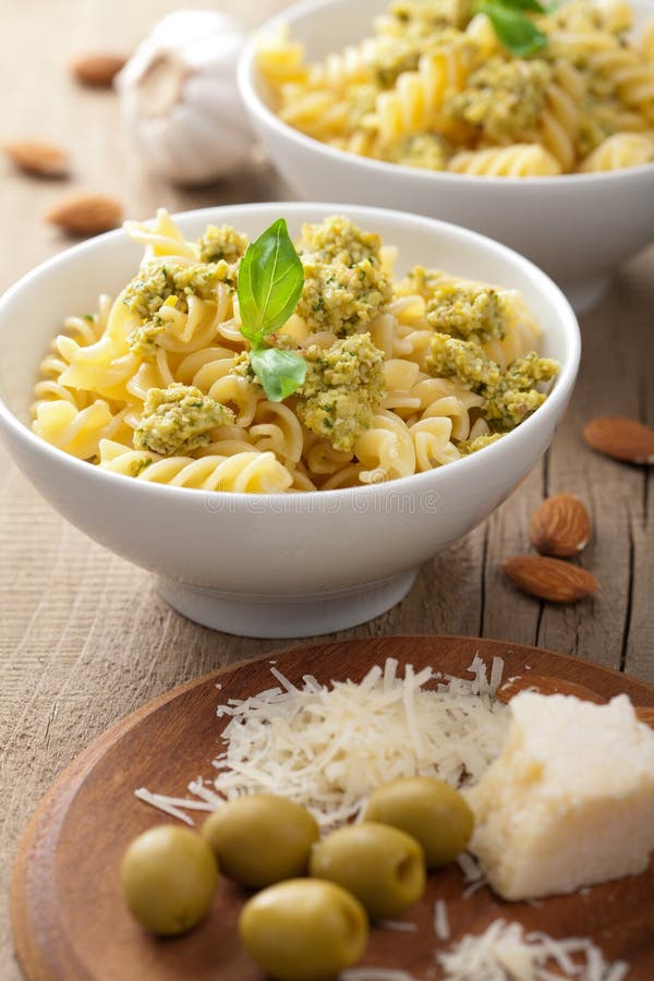 Pasta with olive tapenade stock photo. Image of almond - 26539236