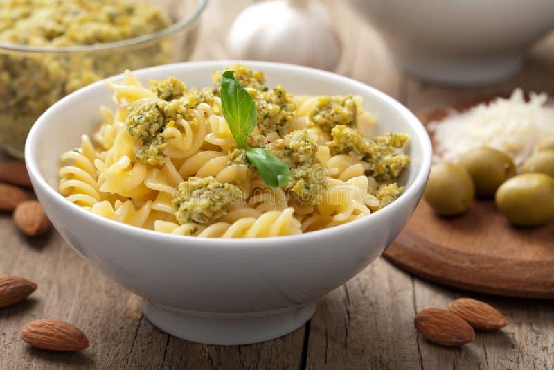 Pasta with olive tapenade stock image. Image of cheese - 26843377
