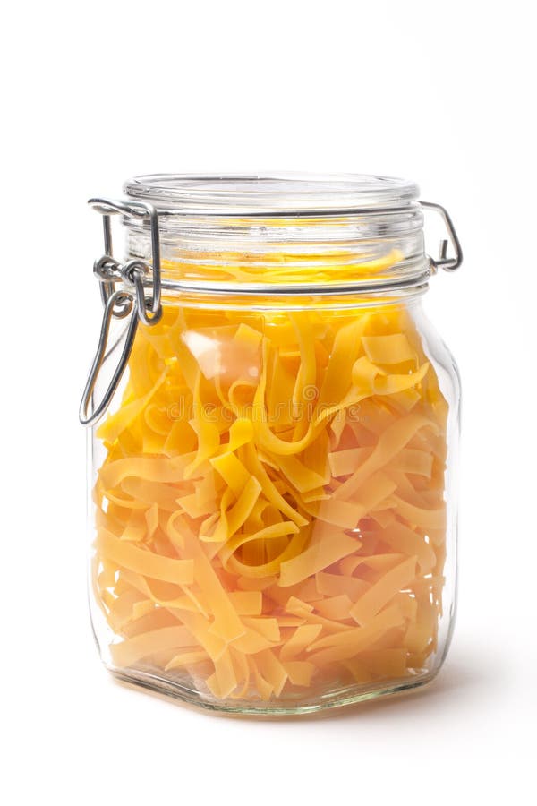 Pasta in an Open Jar stock photo. Image of light, blank - 40196120