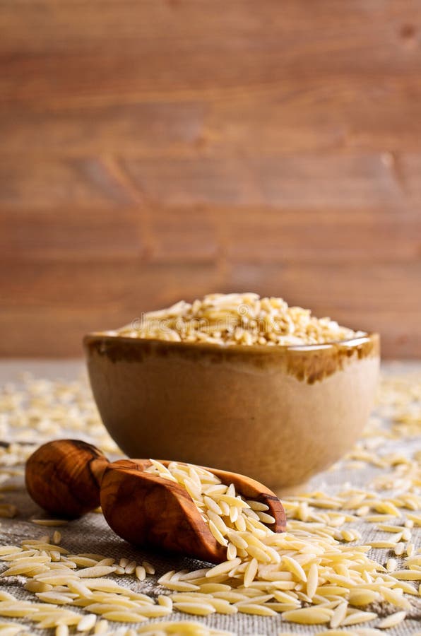 Pasta Orzo stock image. Image of closeup, burlap, grain - 48939067