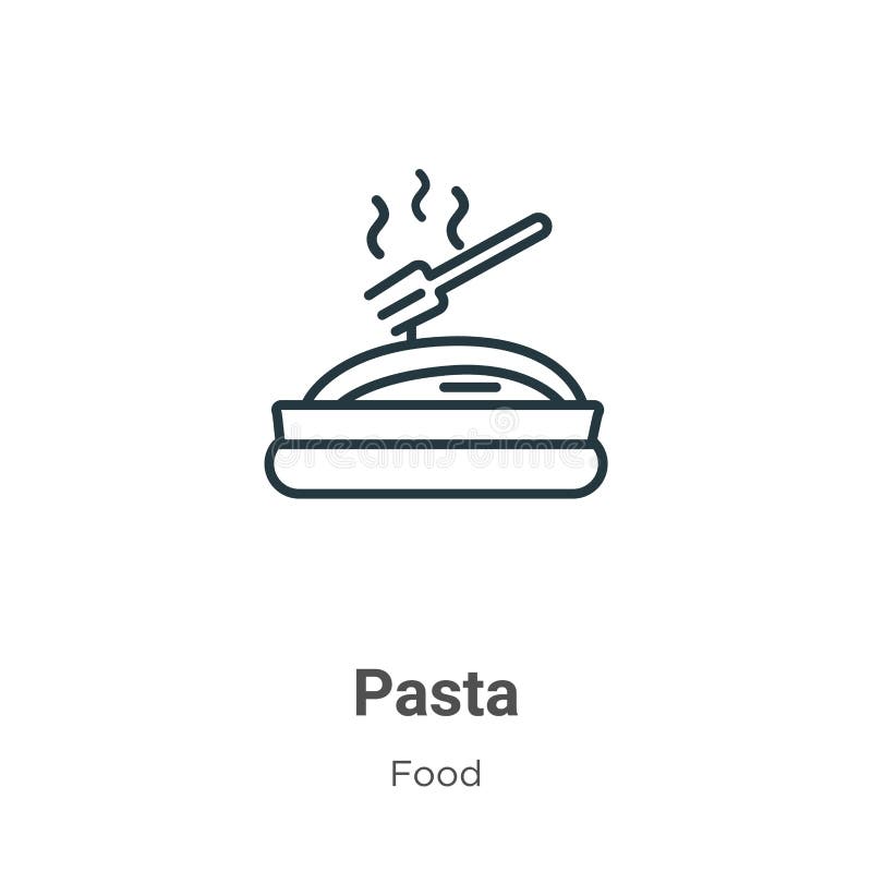Pasta Outline Vector Icon. Thin Line Black Pasta Icon, Flat Vector ...