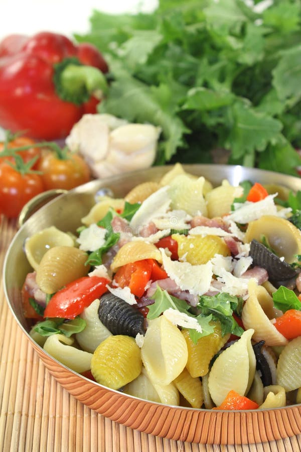 Pasta pan stock image. Image of pepper, tomatoes, mediterranean - 28972959