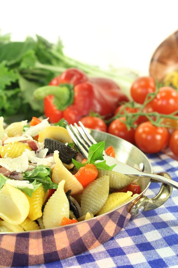 Pasta pan stock image. Image of bell, dish, noodles, rustic - 29085309