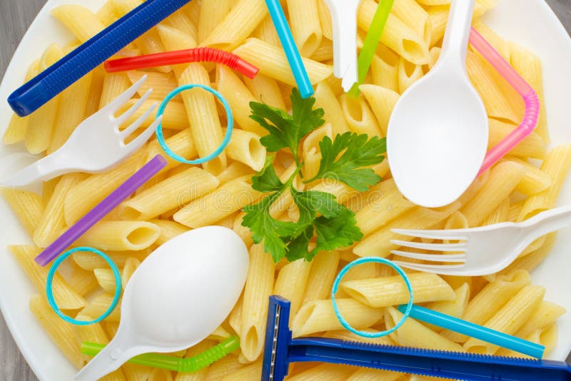 Pasta, Pasta with Garbage, Environmental Pollution, Garbage, Dirt ...