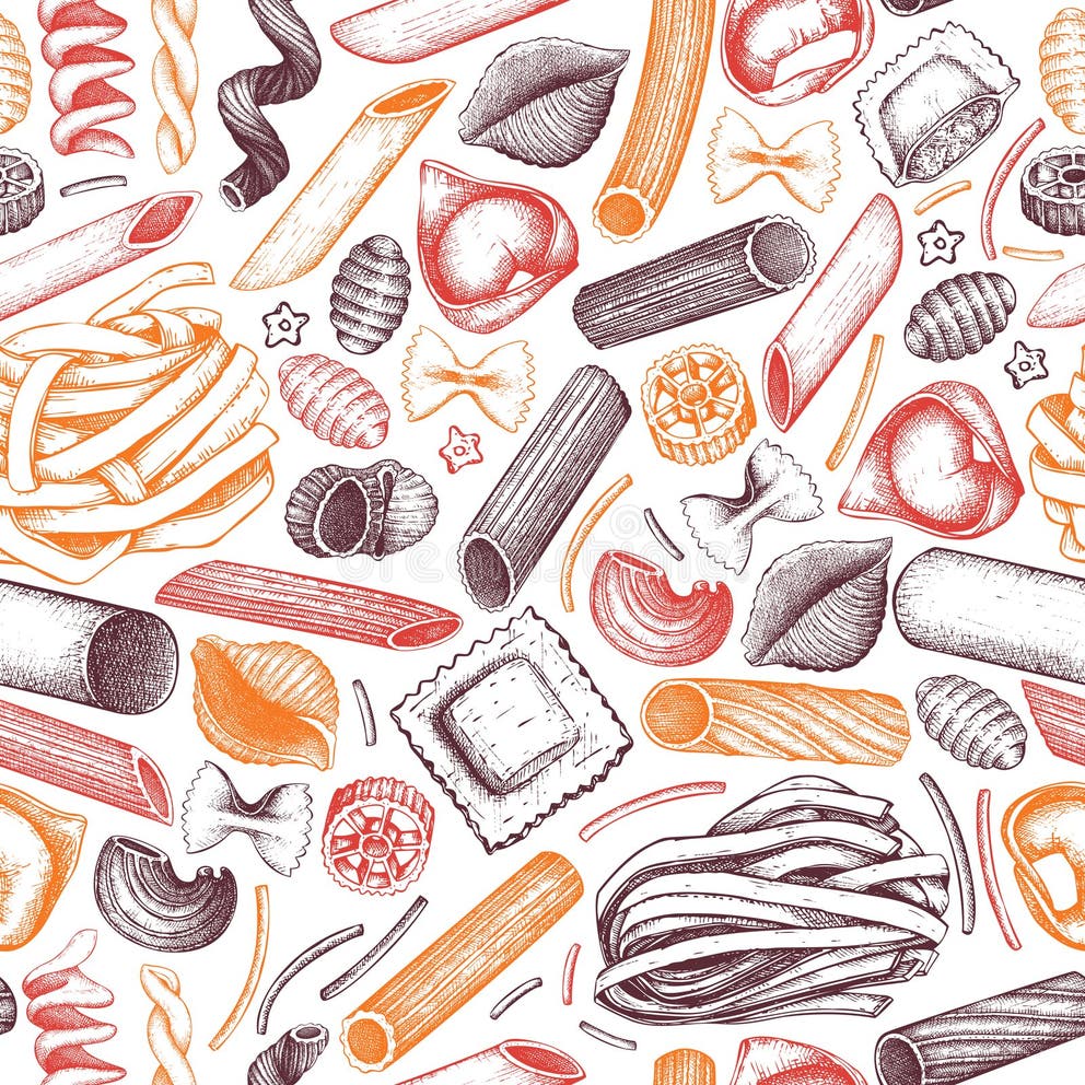 Pattern Pasta Background Stock Illustrations – 7,685 Pattern Pasta ...