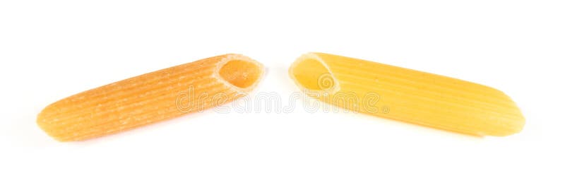 Pasta Penne Rigate (whole-weat and Regular Pasta Stock Image - Image of ...