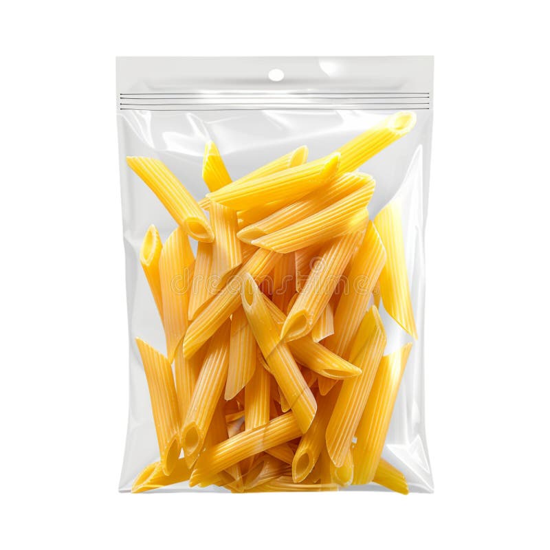 Pasta in a Plastic Bag on Transparent Background - Ai Generated Stock ...