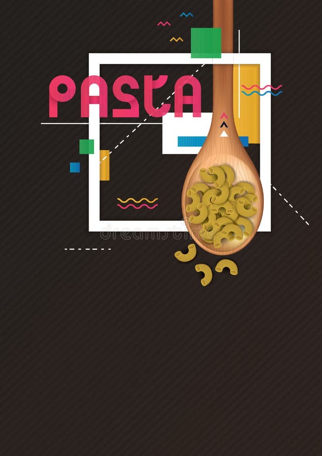 Pasta Poster Design for Italian Food Cuisine or Macaroni and Spaghetti ...