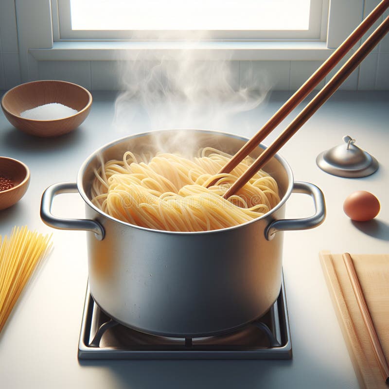 Pasta Pot Perfection: Savory Simplicity. Stock Illustration ...