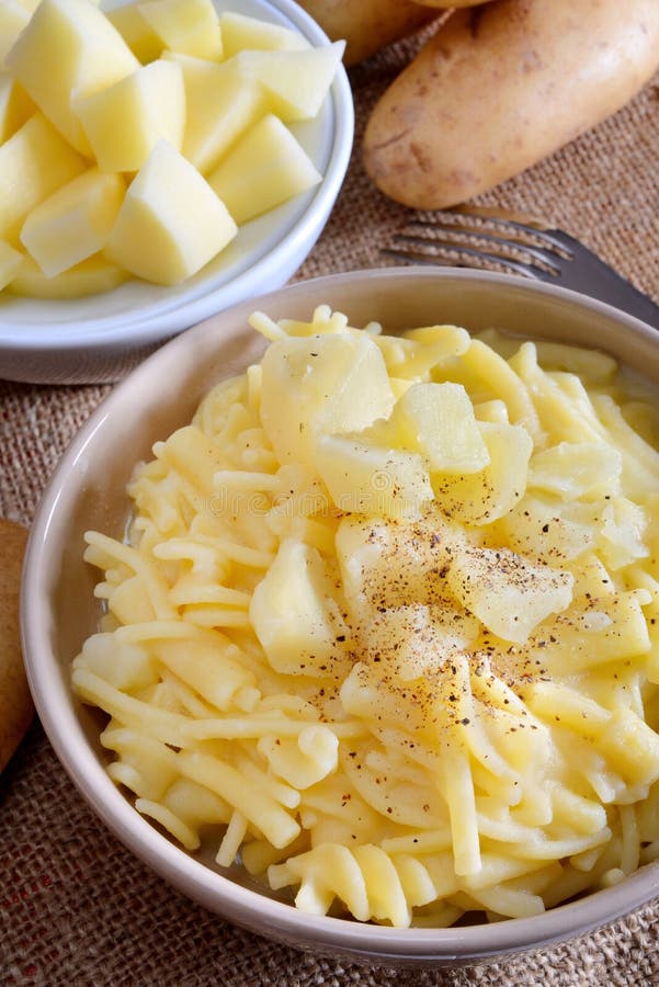 Pasta and potatoes stock photo. Image of linguiine, food - 42537330