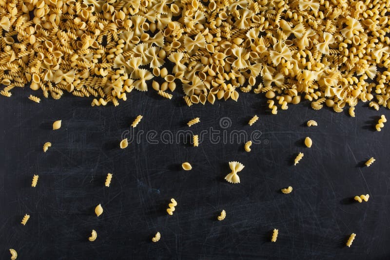 Pasta rain on chalkboard stock photo. Image of culture - 77235008