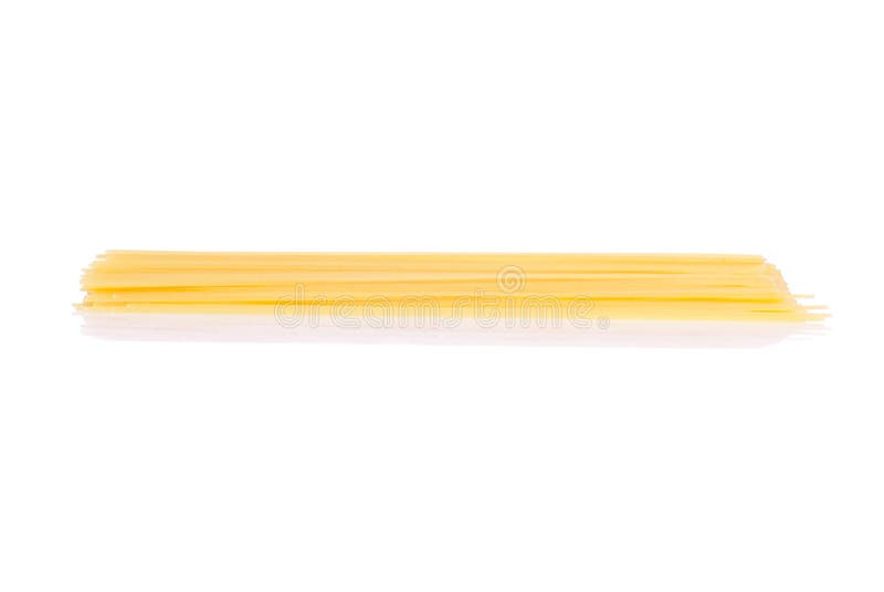 Pasta Raw Egg Color Long Straight Side View Isolated on White Ba Stock ...