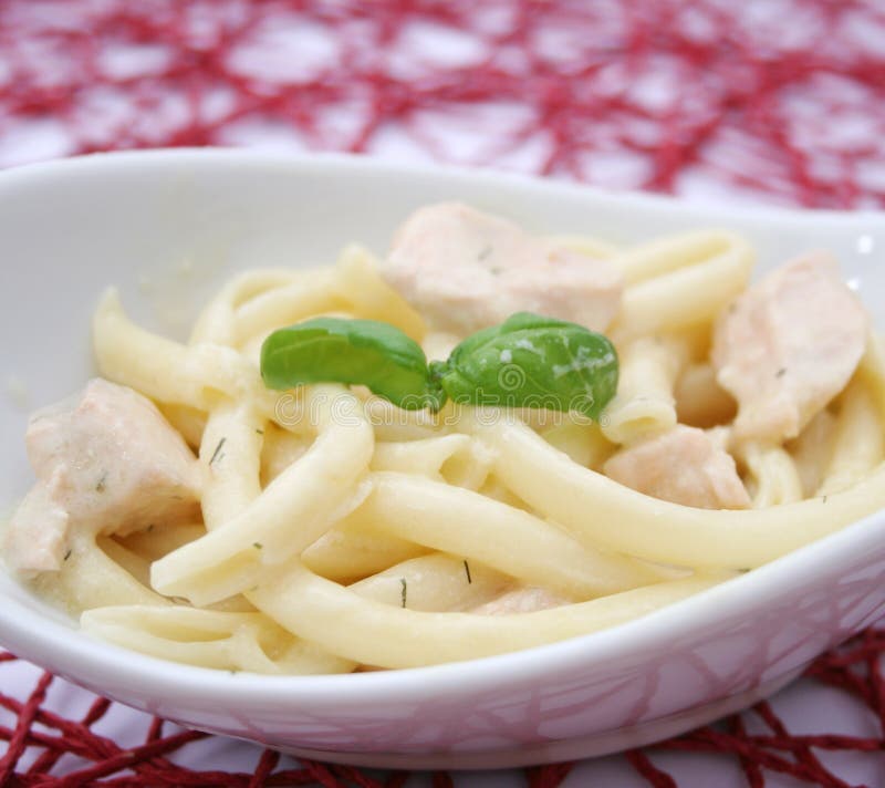 Pasta with salmon fish stock photo. Image of lunch, gourmet - 37186546