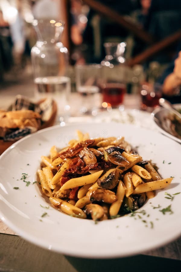 Pasta Seashells with Minced Meat on the Table Stock Image - Image of ...