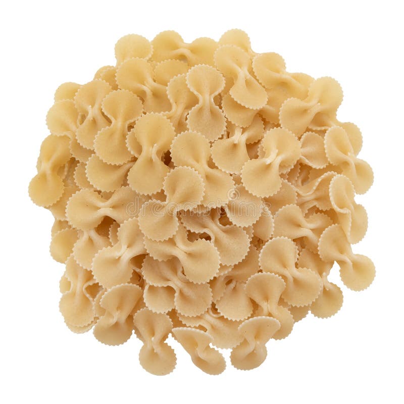 Pasta in the Shape of a Shell on a White Background. View from Above ...