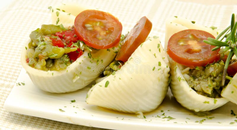 Pasta Shells Stuffed stock photo. Image of carbohydrates - 259050568