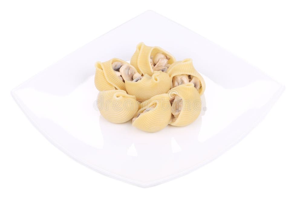 Pasta Shells Stuffed with Mushrooms. Stock Image - Image of taste ...