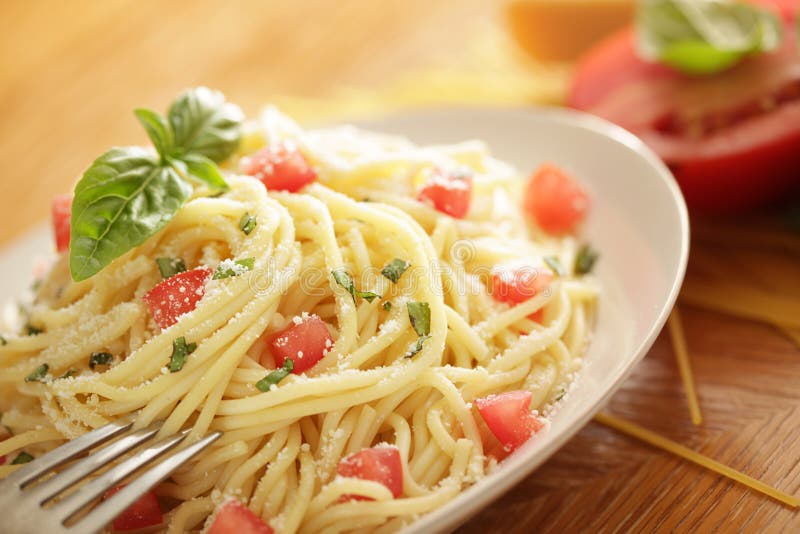 Pasta on a fork stock photo. Image of detail, appetizing - 12368154
