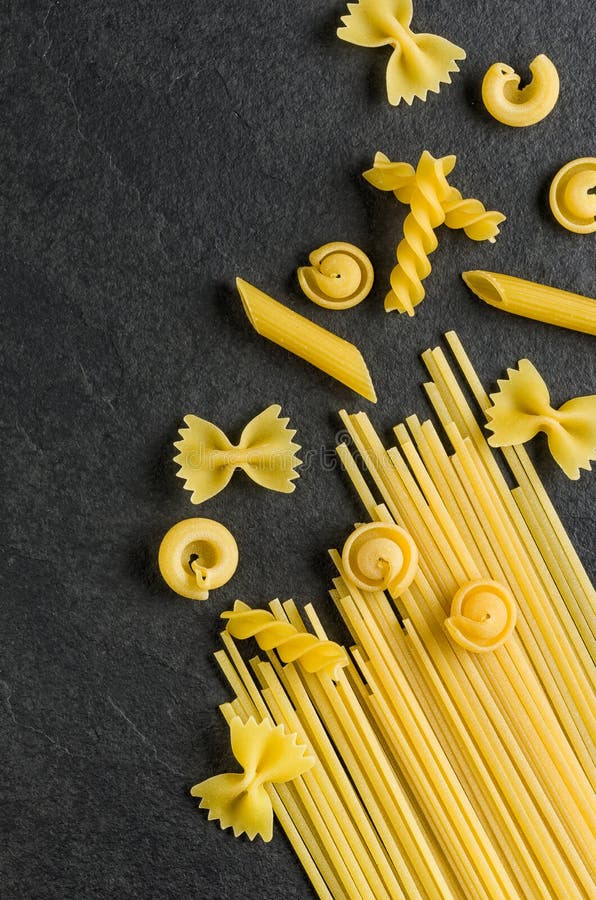 Different Types of Pasta on White Background Stock Image - Image of ...