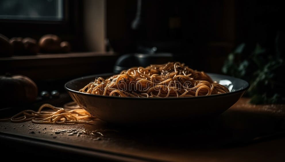 Pasta, Spaghetti Nest Isolated on Counter Stock Illustration ...