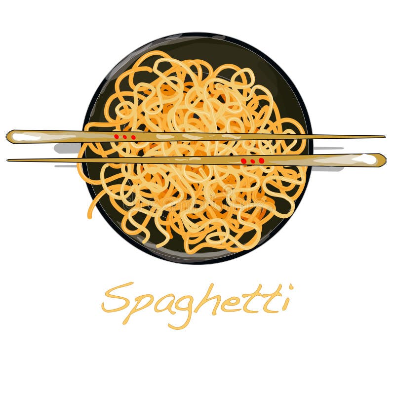 Pasta degli spaghetti illustrazione vettoriale. Illustrazione di fresco ...