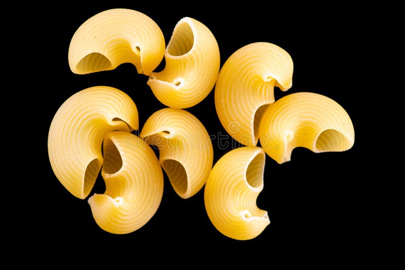 Pasta, Spaghetti, Shells, Rings, Bows on a Black or White Background ...