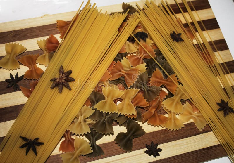 Pasta and Spaghetti on Table. Stock Image - Image of table, spaghetti ...