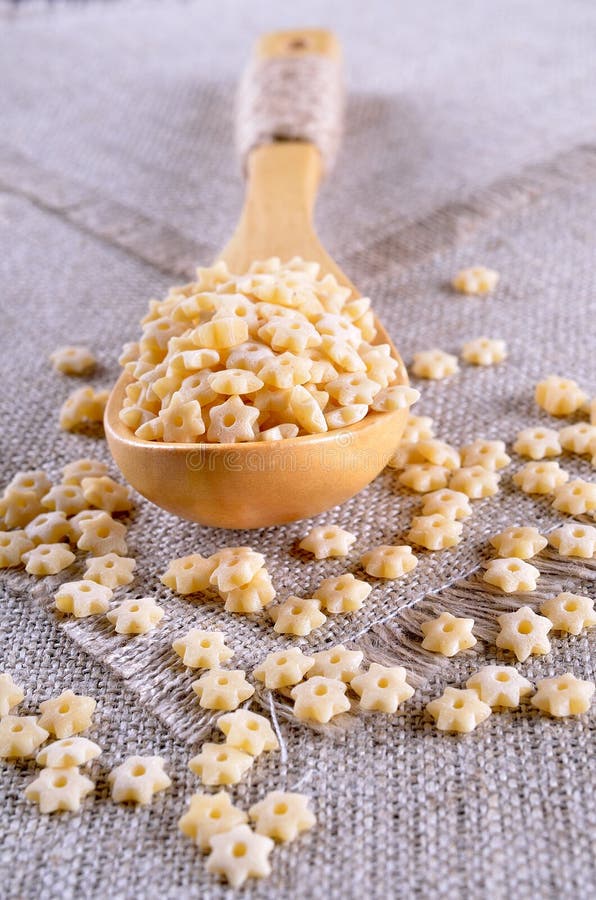 Pasta Stars stock photo. Image of children, weigh, burlap - 38239596