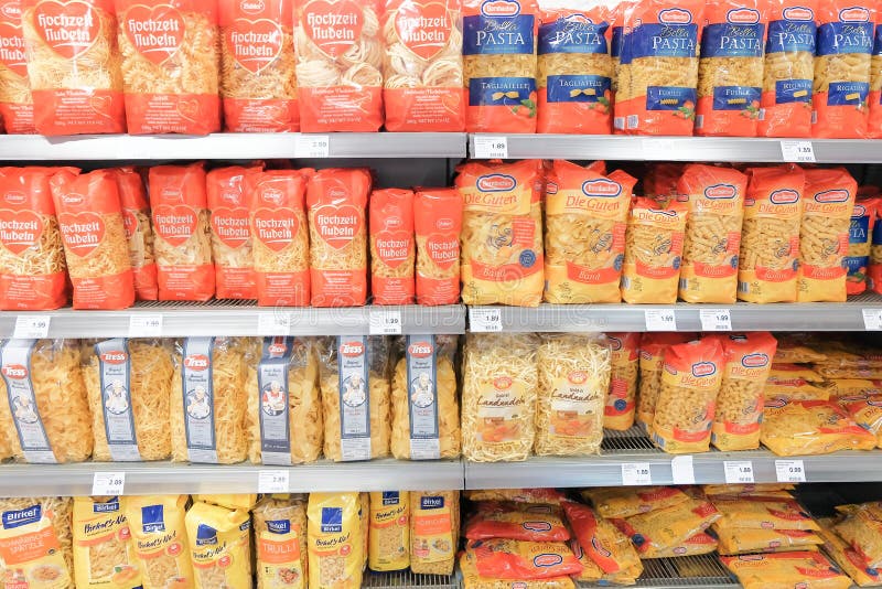 Pasta in a store editorial photo. Image of noodles, supermarket - 58179006