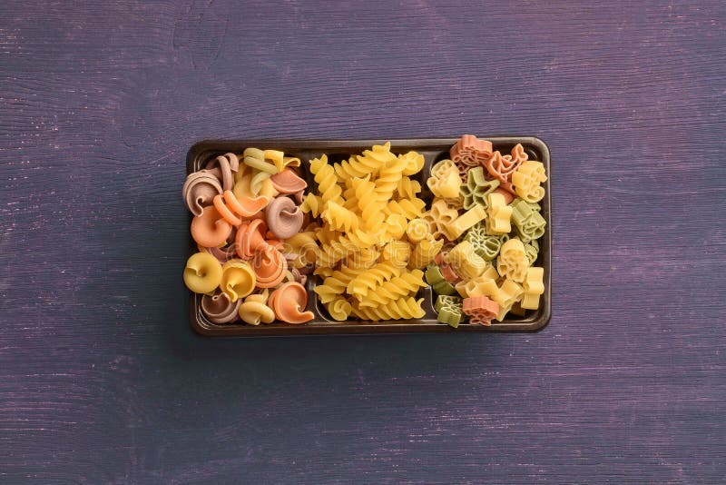 Box with Different Types of Raw Pasta Stock Image - Image of healthy ...