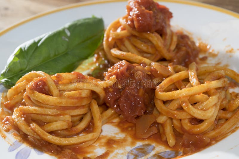 Pasta with tomato puree stock image. Image of white, fresh - 55278959