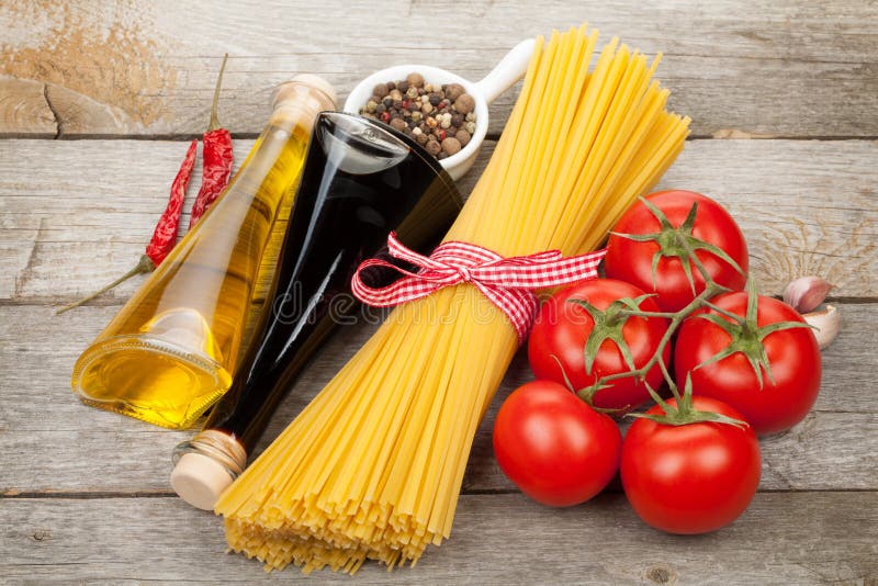Pasta, Tomatoes, Condiments and Spices Stock Photo - Image of seasoning ...