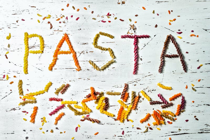Red pasta writing stock photo. Image of ingredient, fresh - 13262058