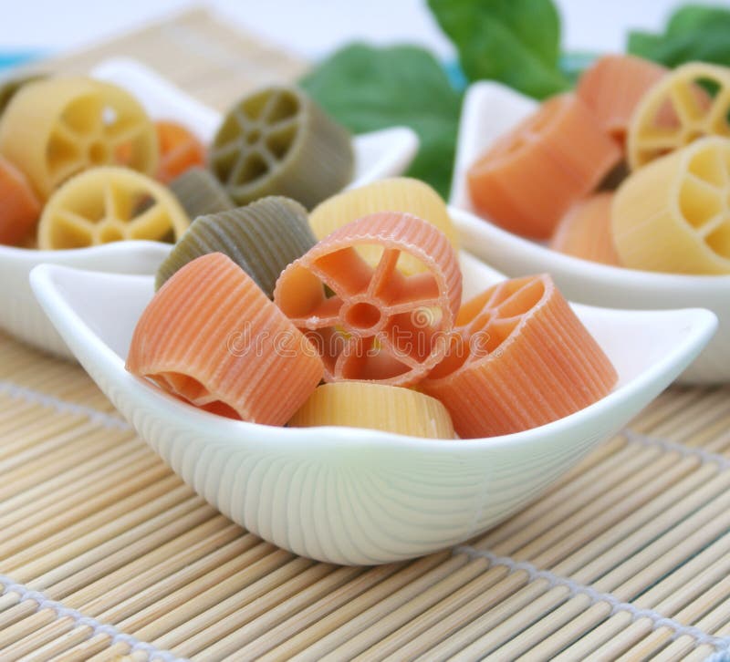 Pasta tricolor stock image. Image of gourmet, green, food - 11495281