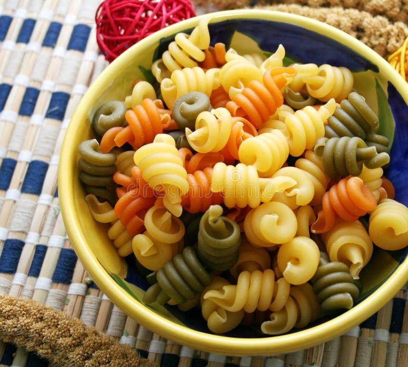Pasta tricolor stock image. Image of preparing, italian - 8285913