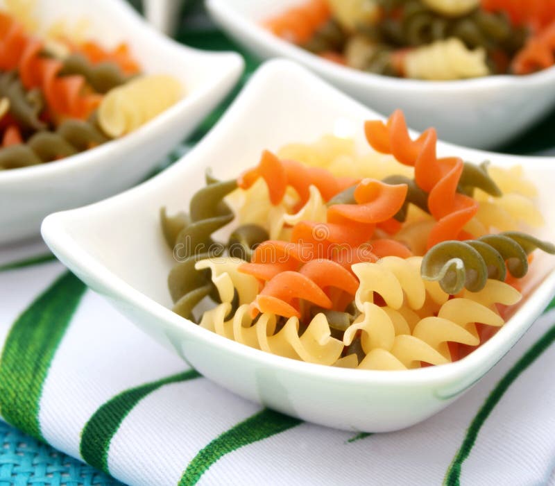 Pasta tricolore stock image. Image of italian, restaurant - 11489341