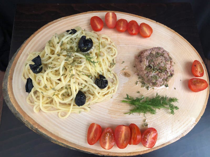 Pasta with Tuna Fish, Italian Style. Stock Image - Image of background ...