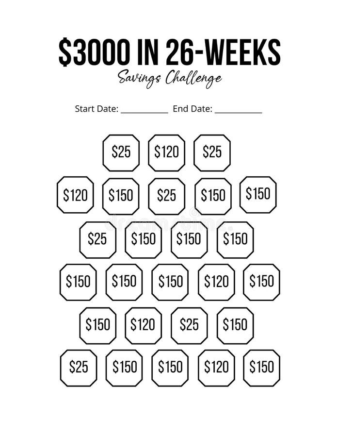 Save Money Challenge, Save 3000 Dollars in 26 Days, Monthly Budget ...