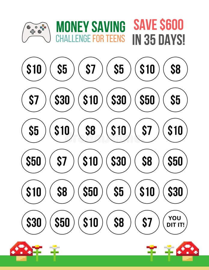 Save Money Challenge, 600 Savings Challenge, Monthly Budget Tracker, V6 ...