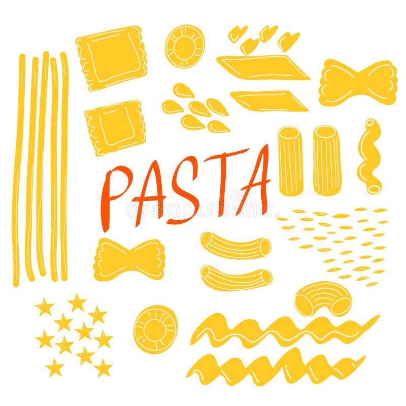 Pasta vector set stock vector. Illustration of carbohydrate - 217981180