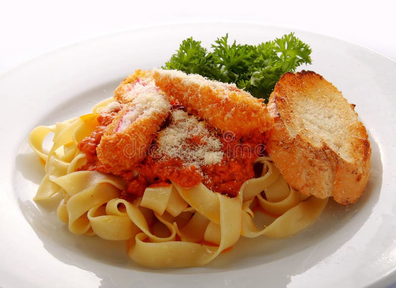 Pasta on white plate stock image. Image of food, toasted - 2302745