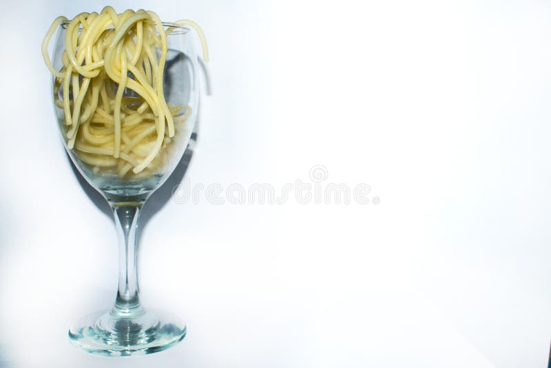 Pasta in a wine glass stock image. Image of glass, abstain - 170943537