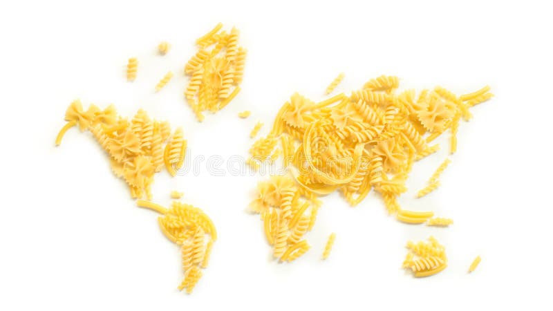 Pasta Map, World Map Made of Macaroni, Pastas Countries, Abstract ...