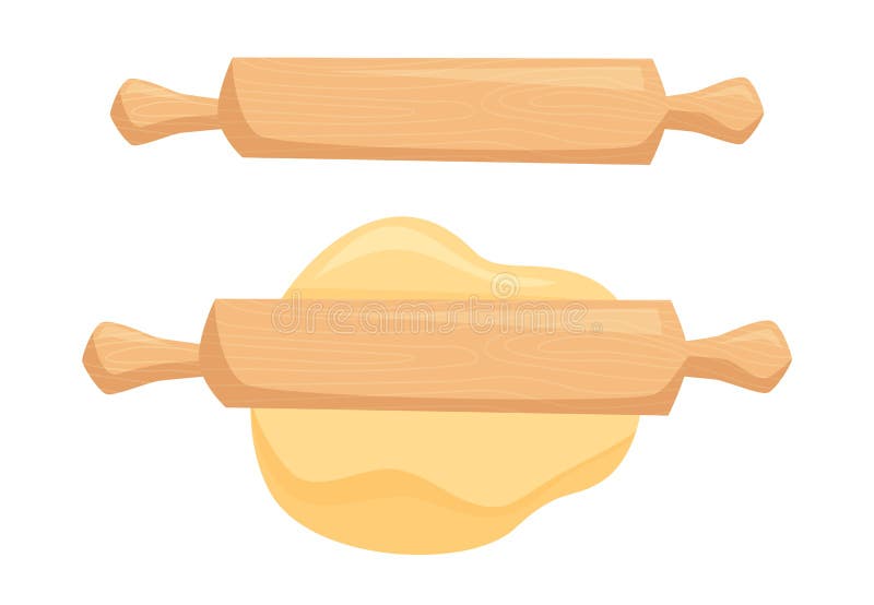 Pasta y rodillo ilustración del vector. Ilustración de plato - 91548010