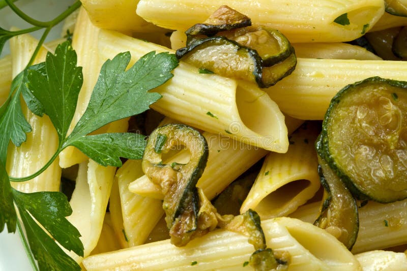 Pasta with zucchini stock photo. Image of roasted, italian - 20603638