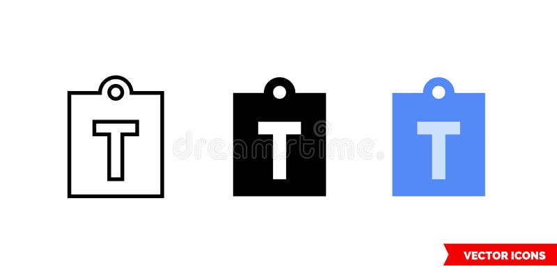 Paste As Text Icon of 3 Types. Isolated Vector Sign Symbol. Stock ...